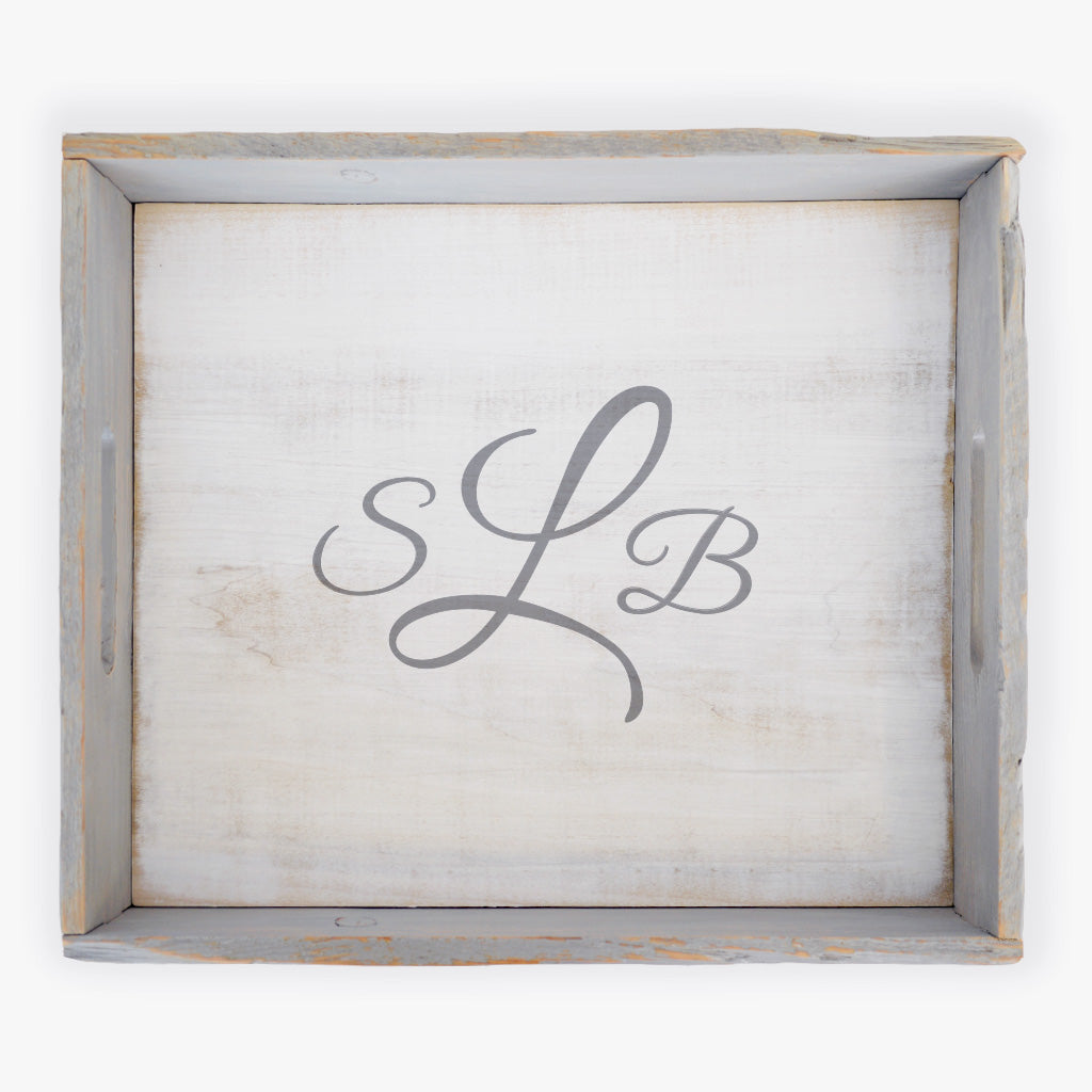 Custom Monogram Wooden Serving Tray – Simply Grateful